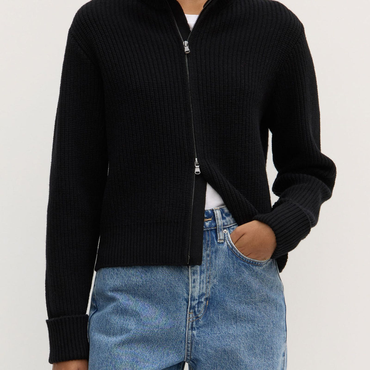 Assembly Label - Annisha Zip Knit (Black) – Dear Blackbird Boutique