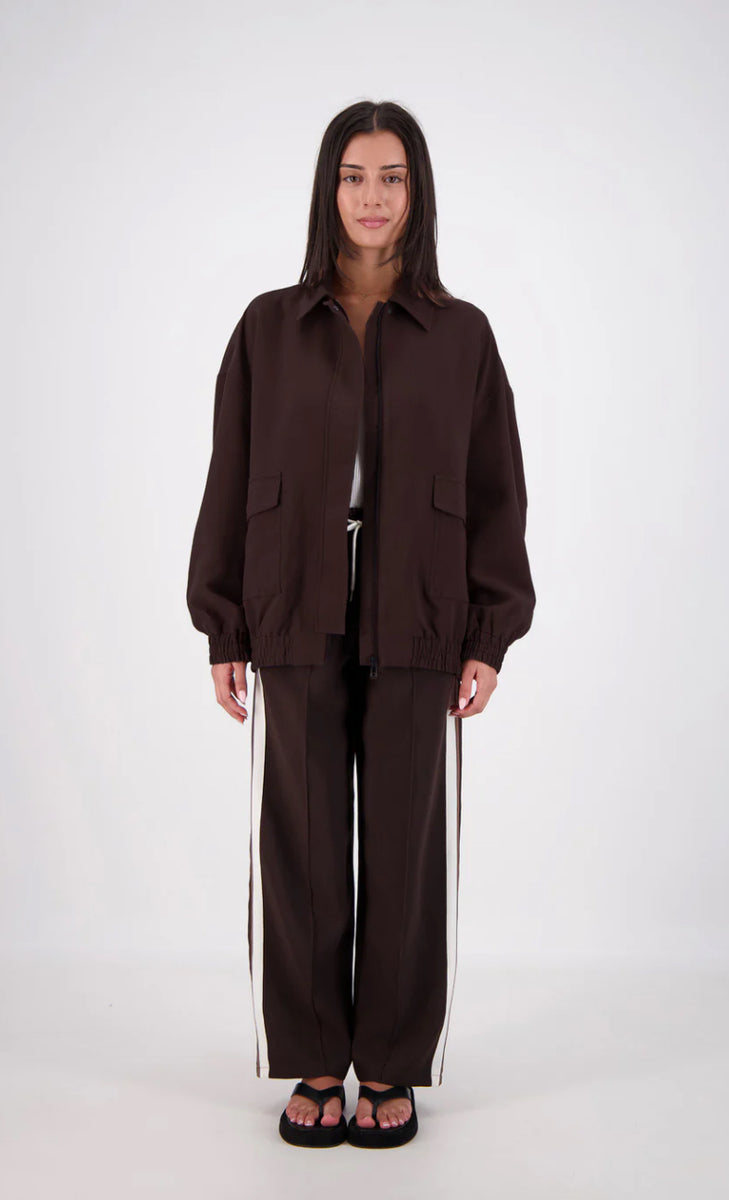 Jasmine Alexa - Ischia Bomber Jacket (Dark Brown) – Dear Blackbird Boutique