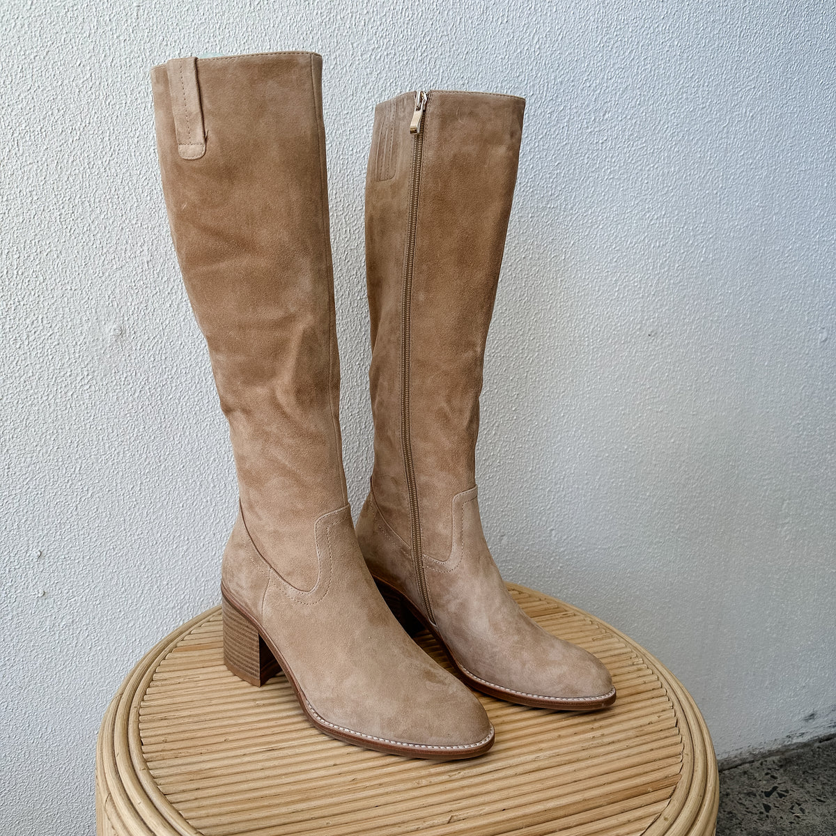 Mollini Cosmmo Suede - Camel / Natural – Dear Blackbird Boutique