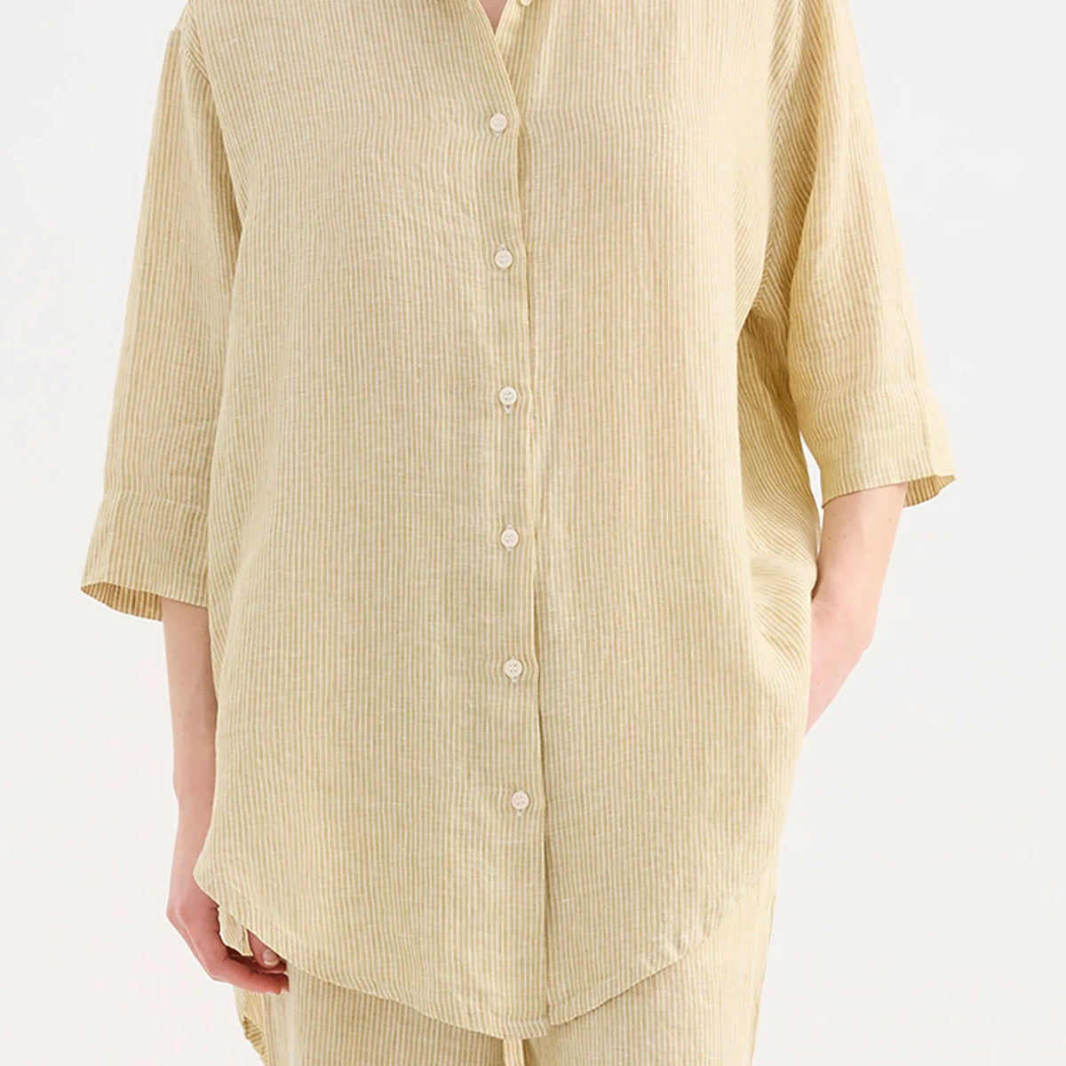 Nude Lucy - Lounge Stripe Linen Long Shirt (Moss Stripe) – Dear ...